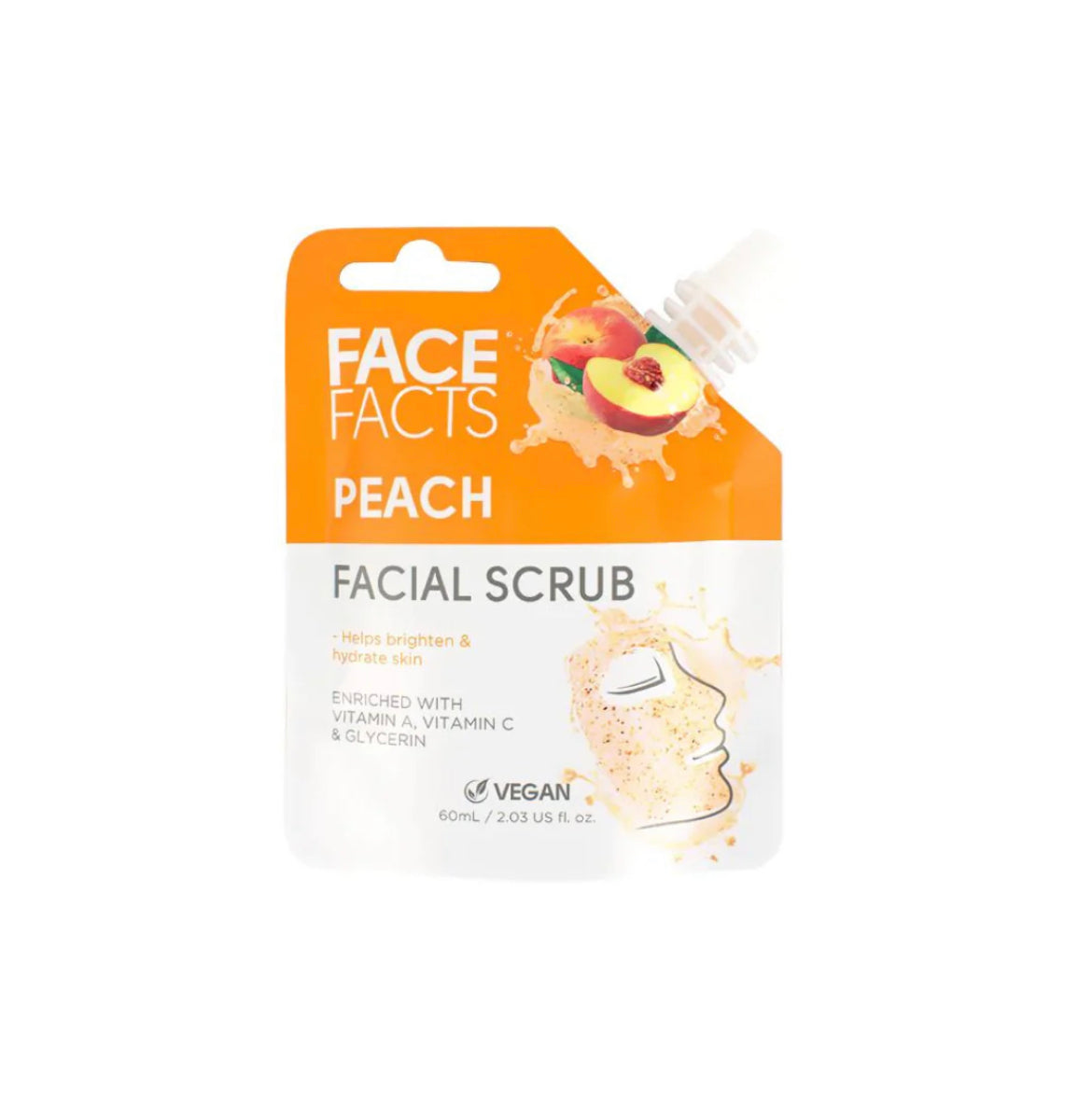 Face Facts Peach Facial Scrub - 60ml | Allofbeauty